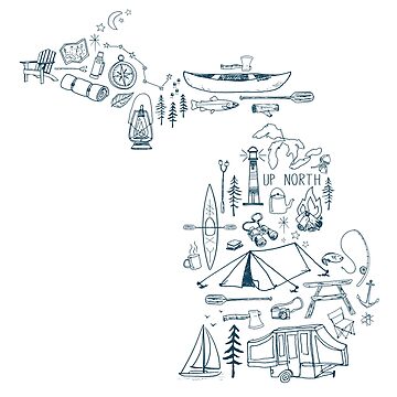 "Michigan Outdoor Collection" Sticker for Sale by GreatLakesLocal ...