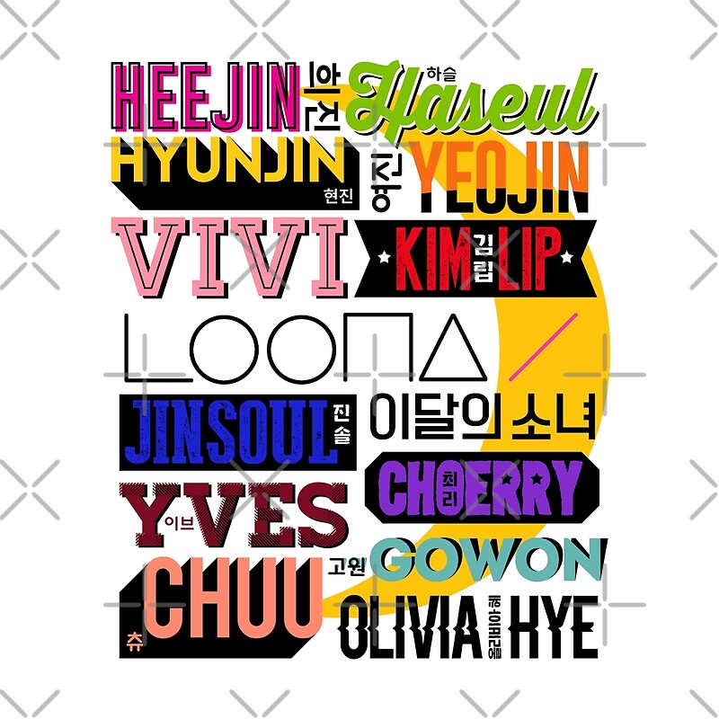 "LOONA Font Collage 2" by skeletonvenus | Redbubble