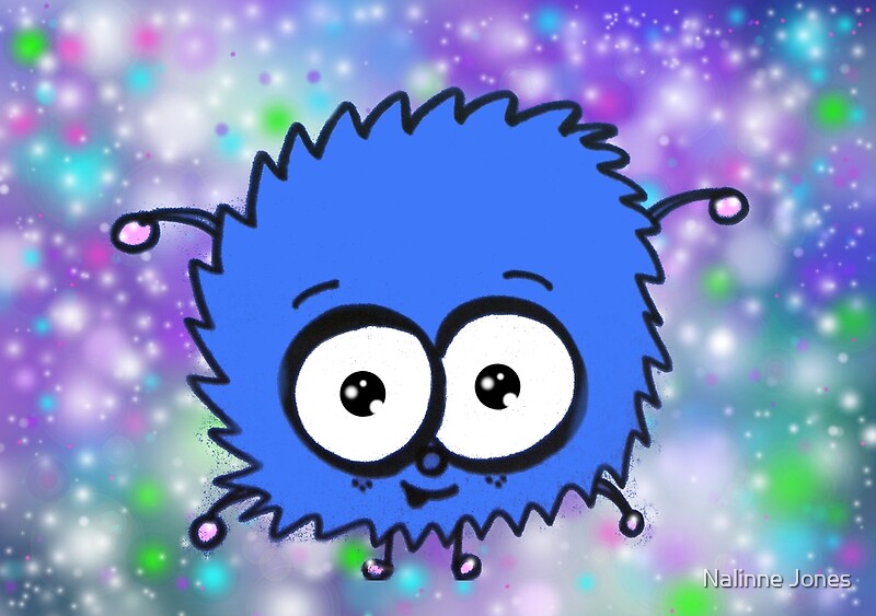 "Cute Little Blue Alien in Space" by Nalinne Jones | Redbubble