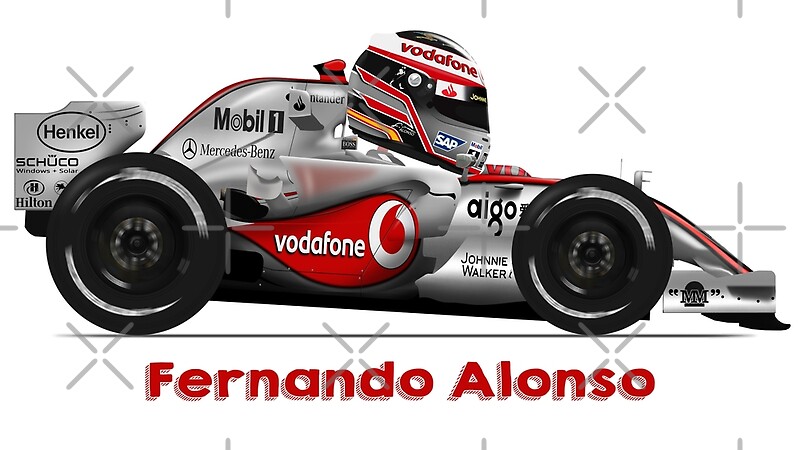 "Formula 1 - Fernando Alonso - McLaren MP4/22 Cartoon" by Car-Toons ...