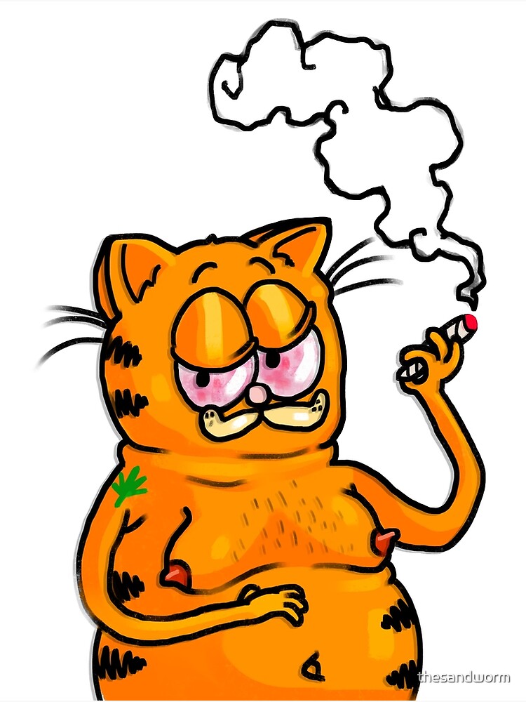 "Garfield Smoking Weed" Canvas Print by thesandworm | Redbubble