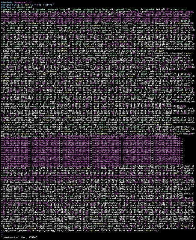 "TweetNaCl in bigger letters all crammed together" by Samuel Watkins ...