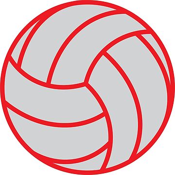 "Red & Grey Volleyball" Sticker for Sale by Mads Made Designs | Redbubble