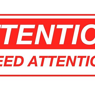 "ATTENTION!" Sticker for Sale by Normal-Clothes | Redbubble