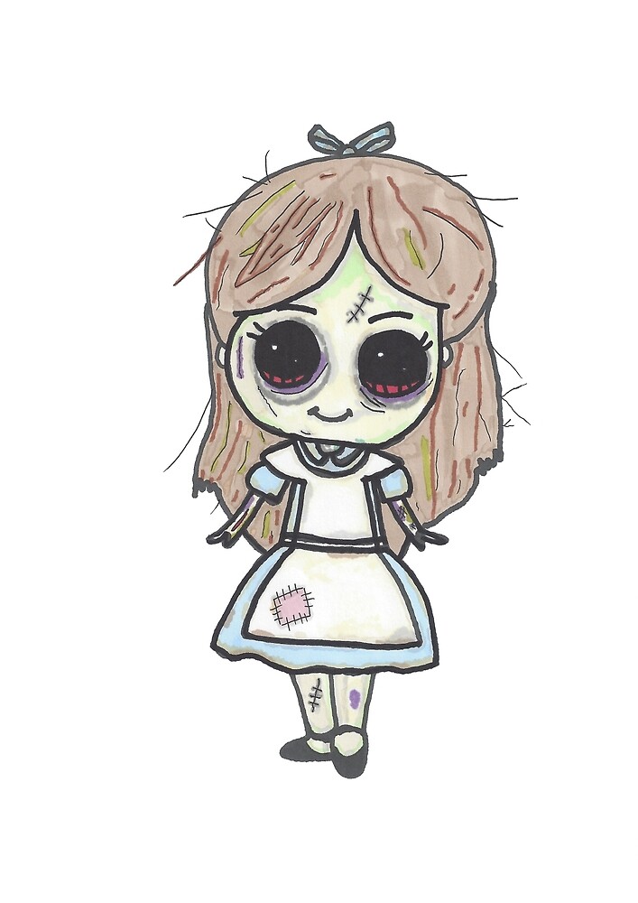 "Zombie Alice - Hand drawn " by Ben Morley | Redbubble