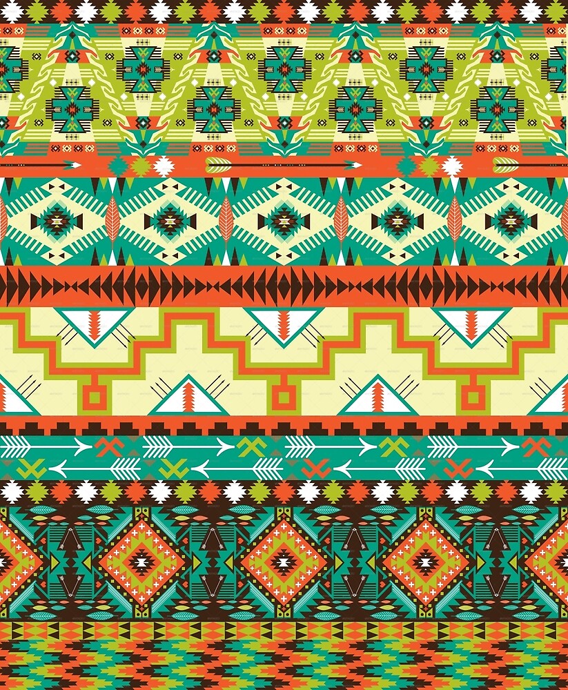 "Green and Yellow Aztec Merchandise" by cindyfordyce | Redbubble