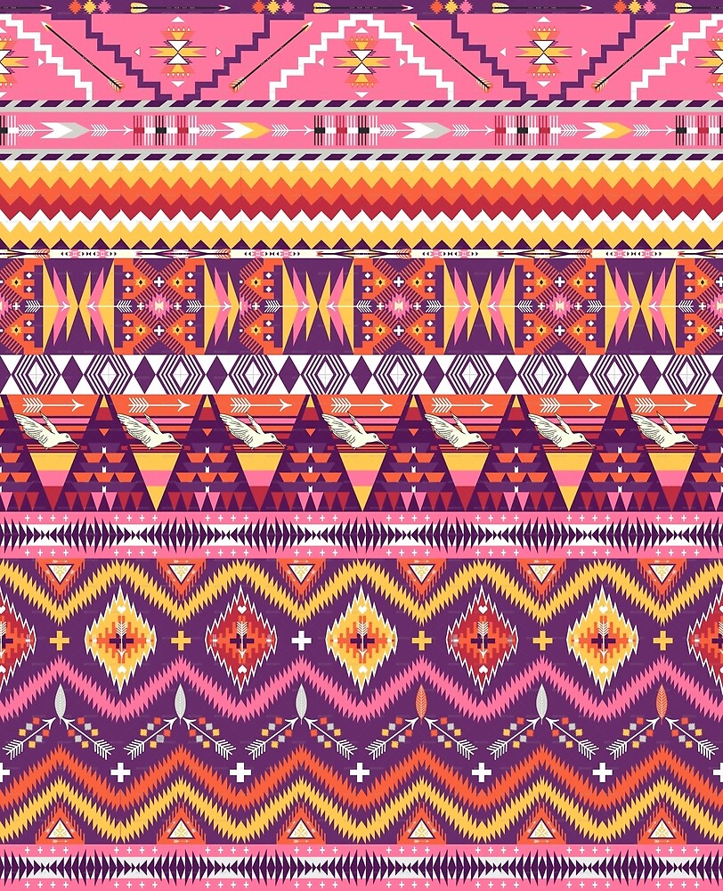 "Pink and Orange Aztec Merchandise" by cindyfordyce | Redbubble