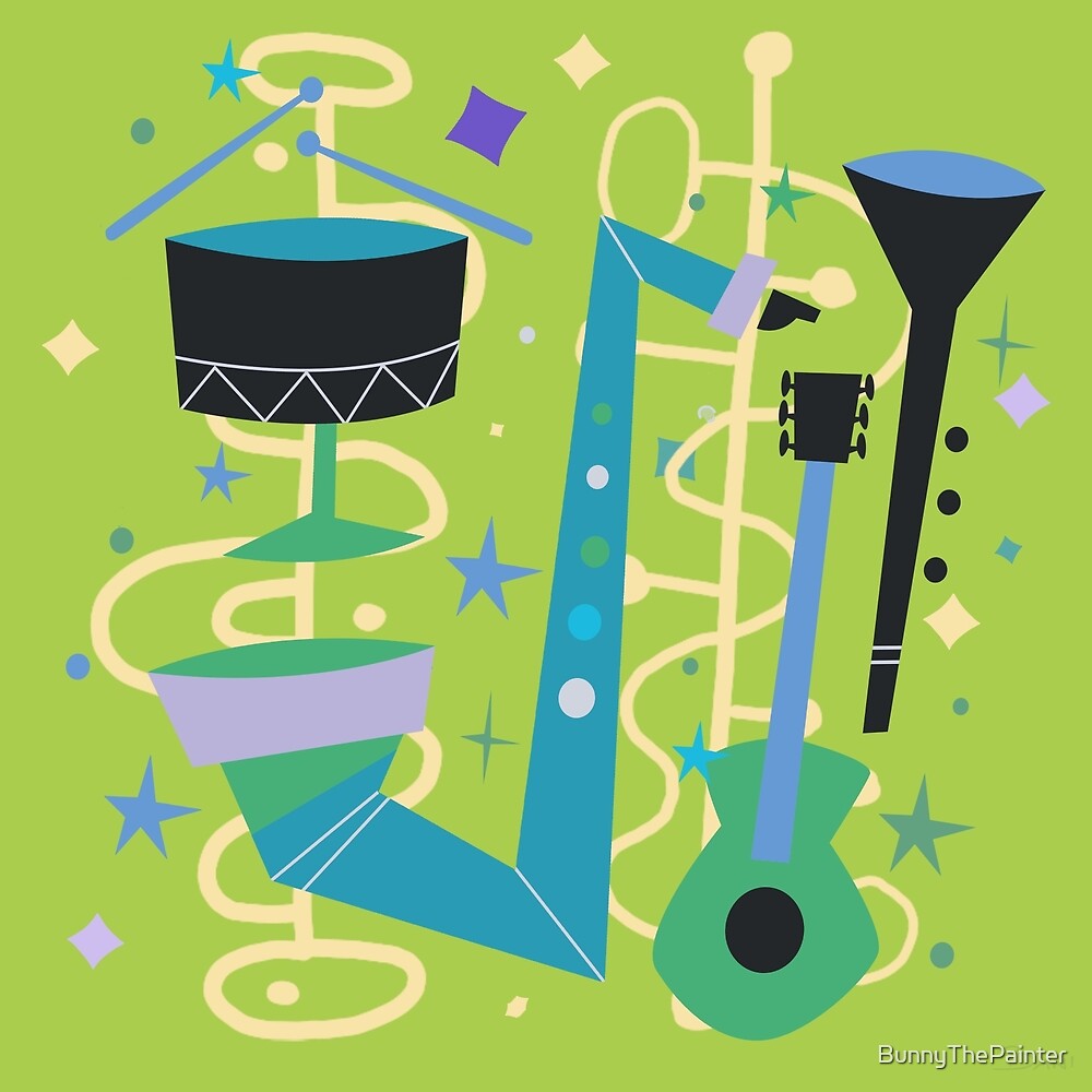 "Midcentury Modern Fifties Jazz Composition" by BunnyThePainter | Redbubble