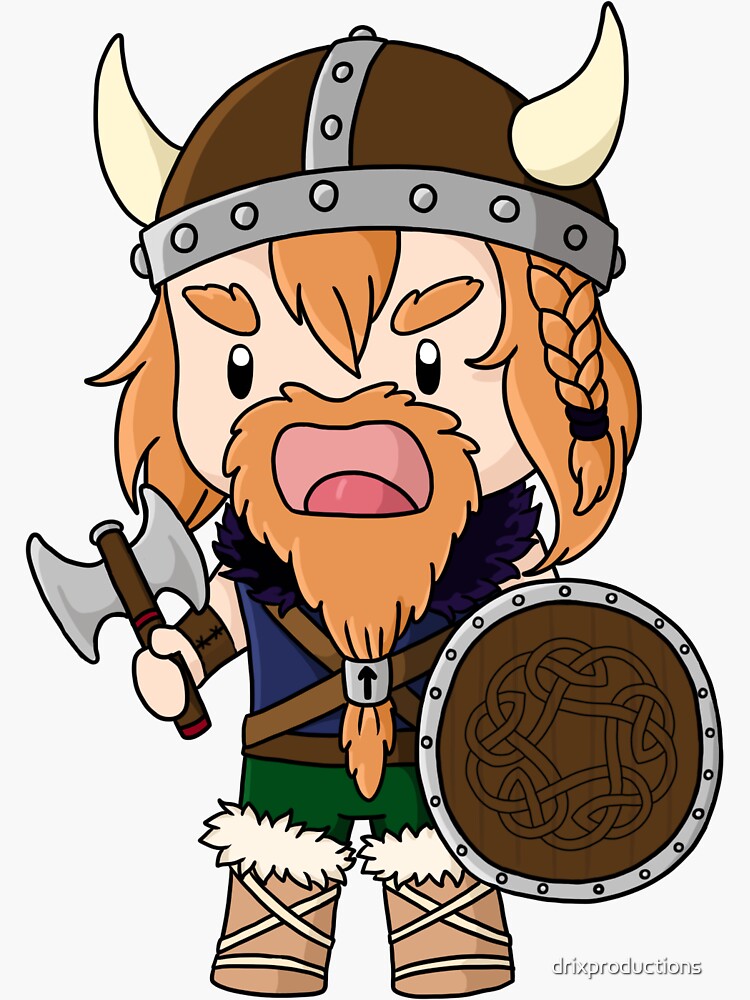 "Kawaii Chibi Viking" Sticker by drixproductions | Redbubble