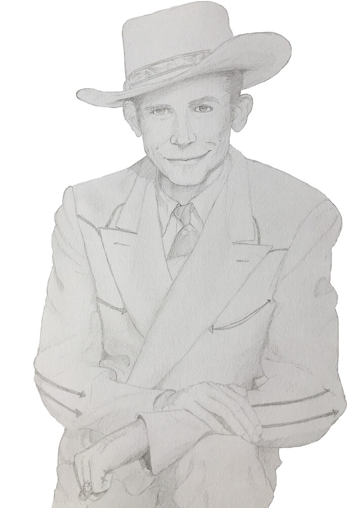 "Hank Williams Sr. - Hand Drawn Pencil Portrait" by TheChazCav | Redbubble