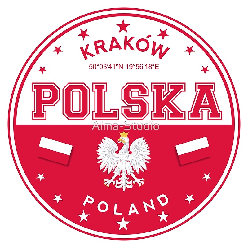 "Poland, Krakow, Polska, Polish city, Poland sticker, circle" by Alma ...