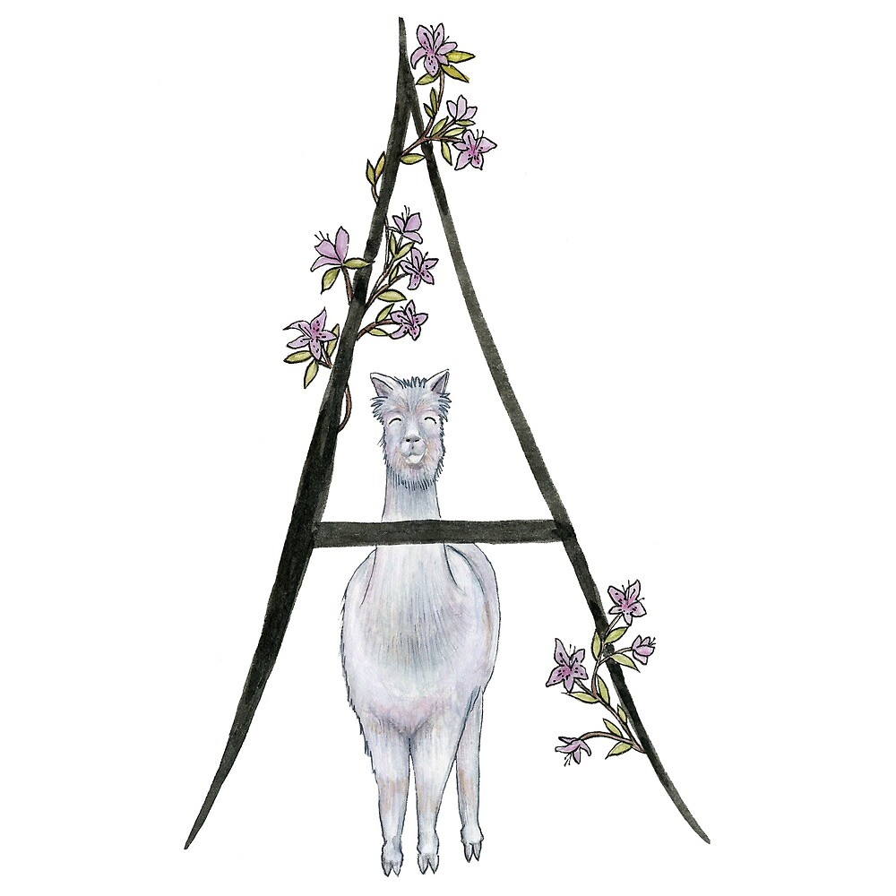 "A is for Alpaca and Azalea Animal and Flower Alphabet " by FoxandCrow ...