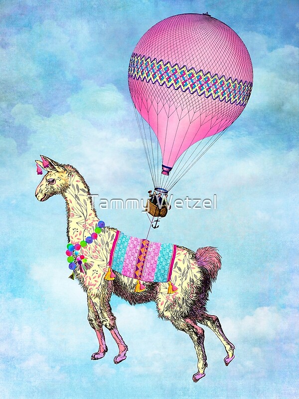 "Flying Llama" by Tammy Wetzel | Redbubble