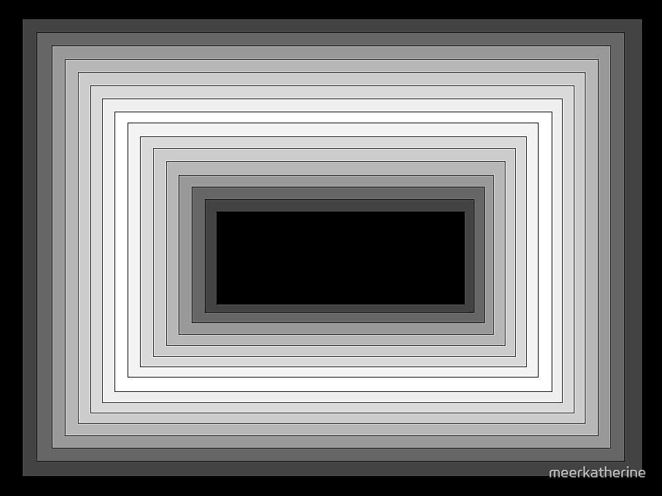 "Trippy Grayscale Rectangle Tunnel" by meerkatherine | Redbubble