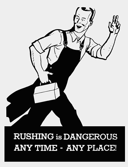 "Rushing Is Dangerous Any Time - Any Place - Vintage Safety Poster ...