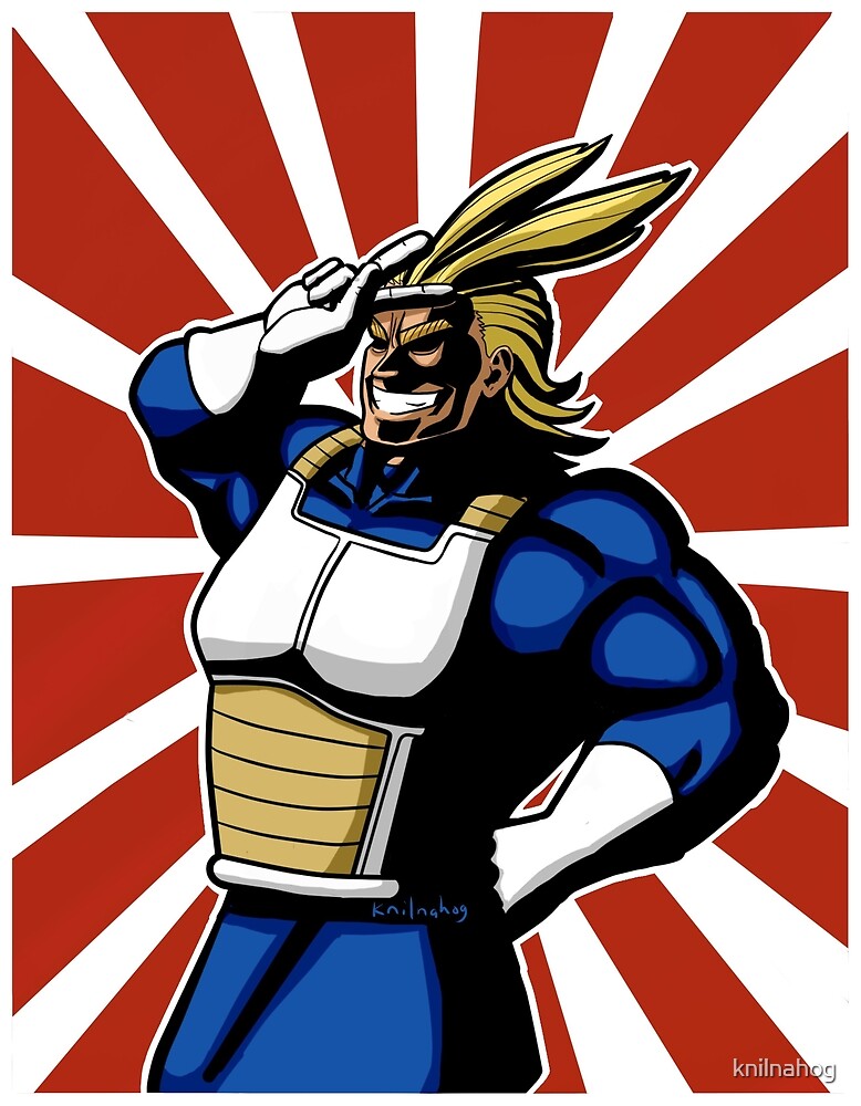 "All Might Vegeta Saiyan Armor" by knilnahog | Redbubble