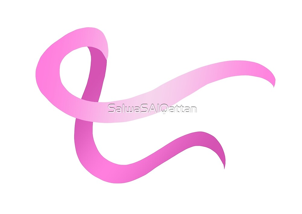 "Flowy Pink Ribbon" by SalwaSAlQattan | Redbubble