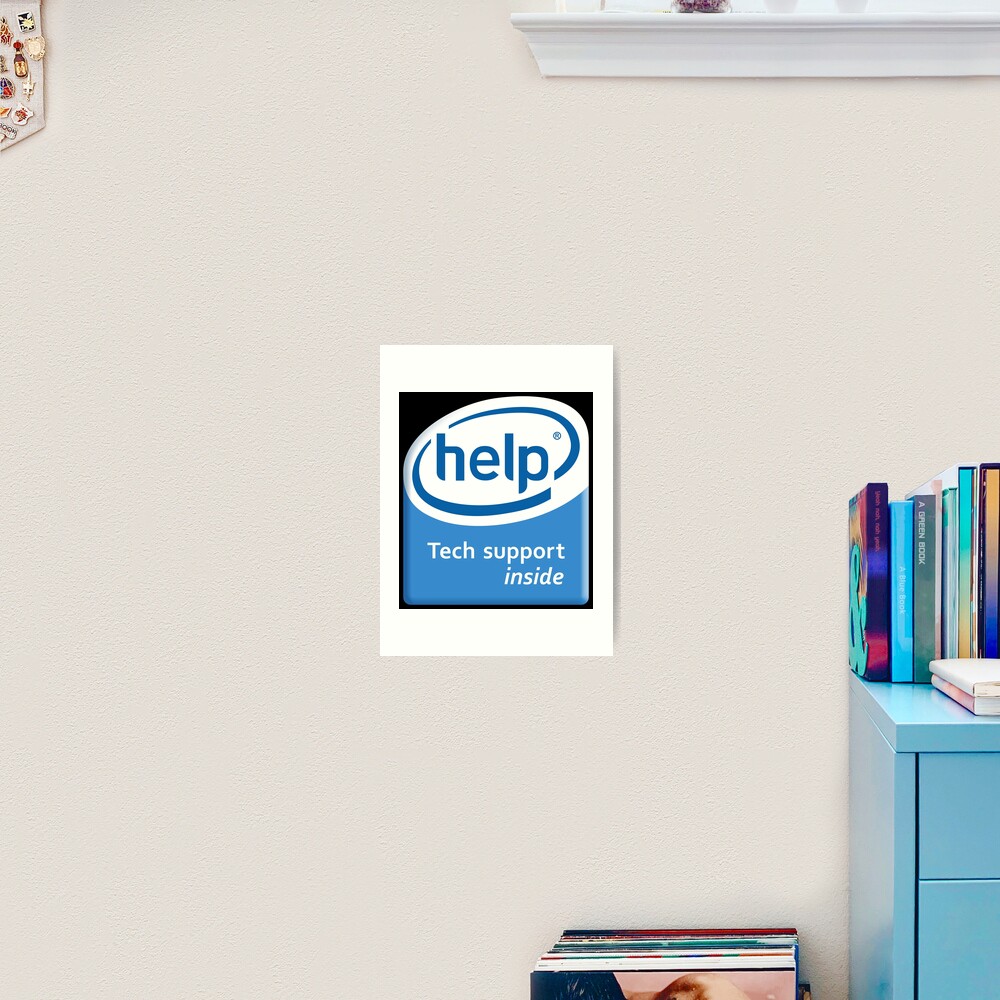 "Funny Intel Parody Logo Computer Tech Support" Art Print by andabelart ...
