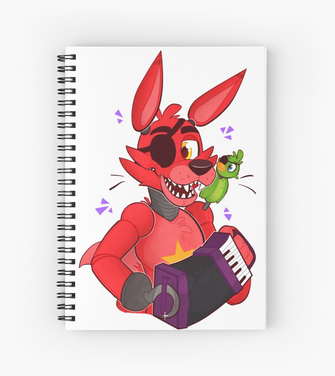 "Rockstar Foxy - Me Bird Likes Ya'" Spiral Notebook by Toy-Bonnie ...
