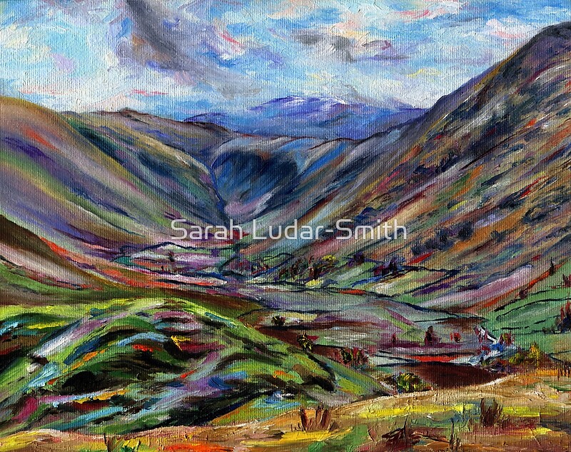 "Colourful Cumbria Mountain Landscape Oil Painting" by Sarah Ludar ...