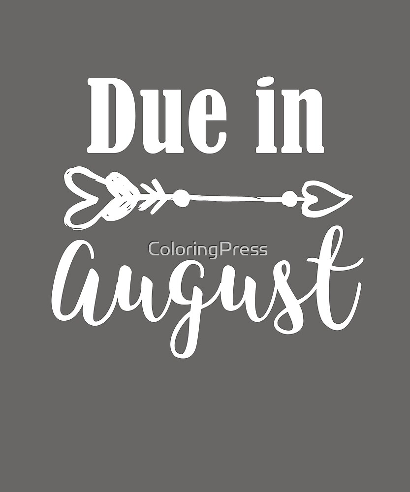 "Due In August - Baby Announcement - Gift for Mom To Be - Baby Shower ...