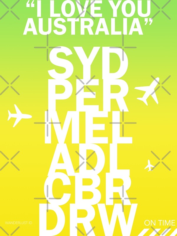 "SYD, PER, MEL, ADL, CBR, DRW." by airportstickers K. G. | Redbubble