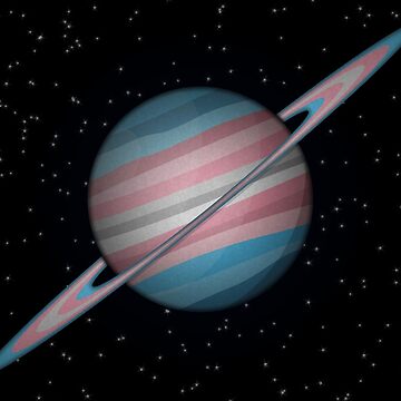 "Planet and Rings in Transgender Pride Flag Colors" Sticker for Sale by ...
