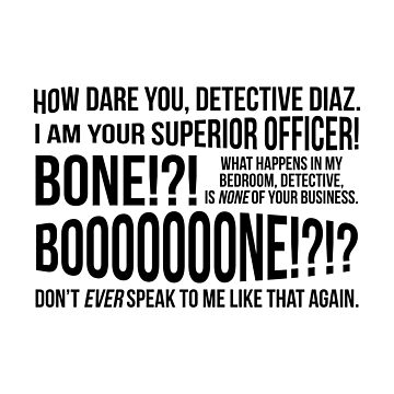 "B99 - Holt: BONE!" Sticker for Sale by ellalucy | Redbubble