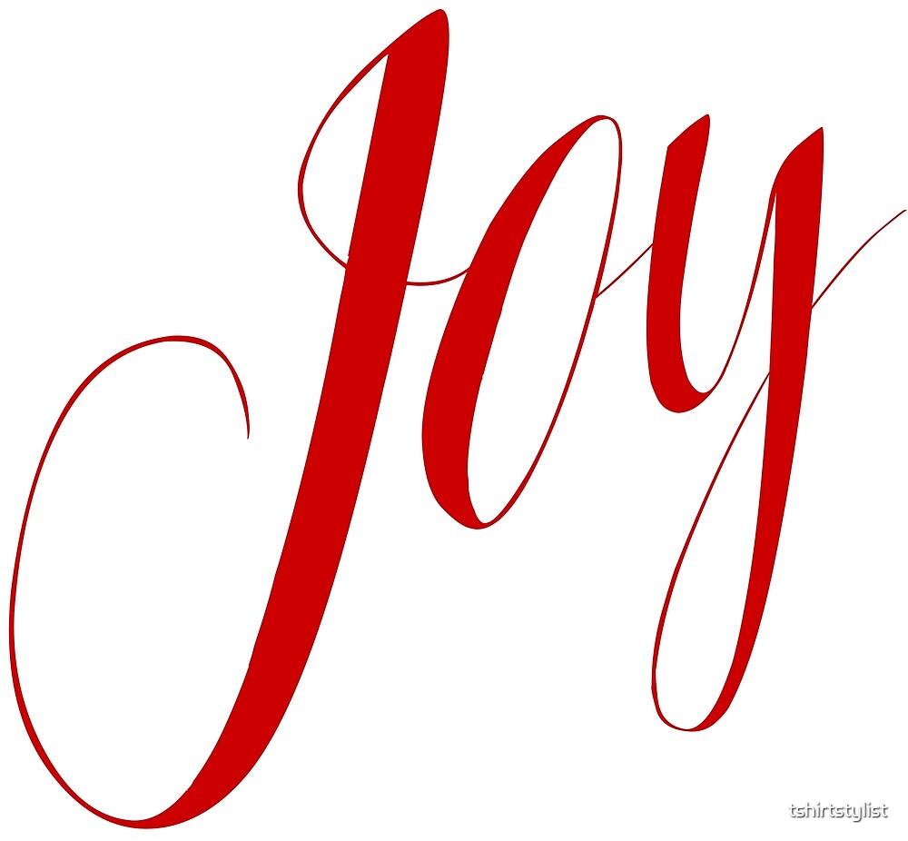"Joy Red Script" by tshirtstylist | Redbubble