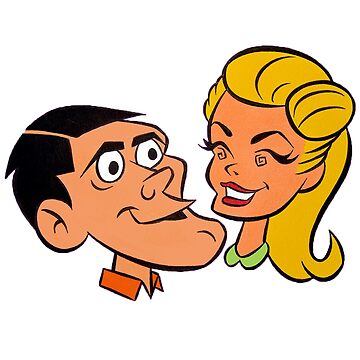 "Bewitched Samantha and Darrin Cartoon" Sticker for Sale by GSunrise ...