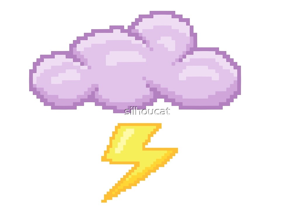 "Pixel - Storm Cloud (purple)" by silhoucat | Redbubble