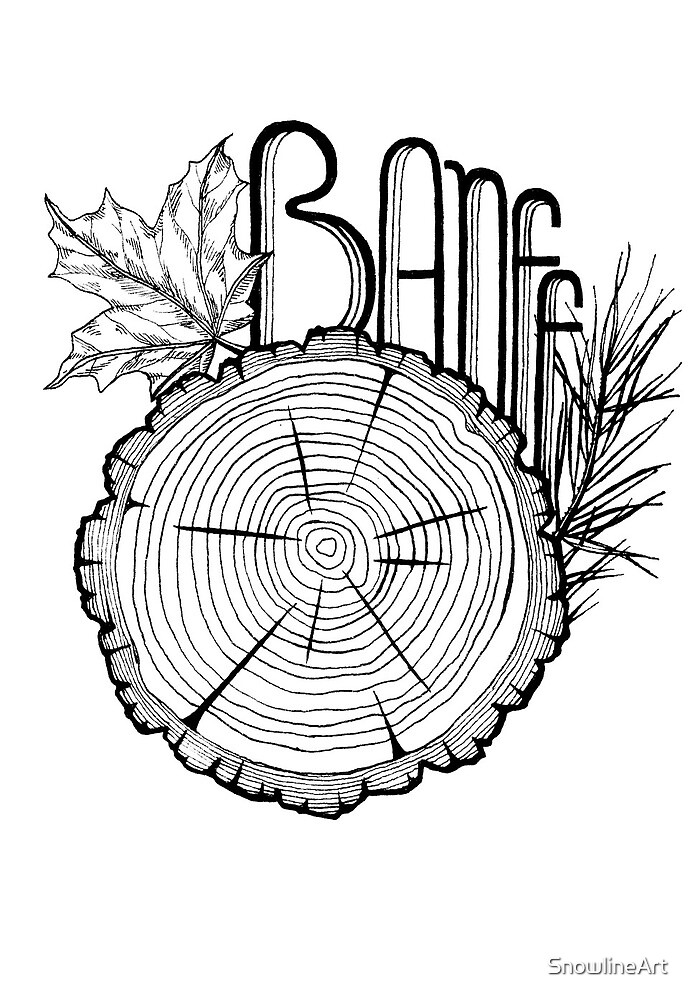 "Banff Maple and Pine - Original Pen and Ink Illustration - Alberta ...