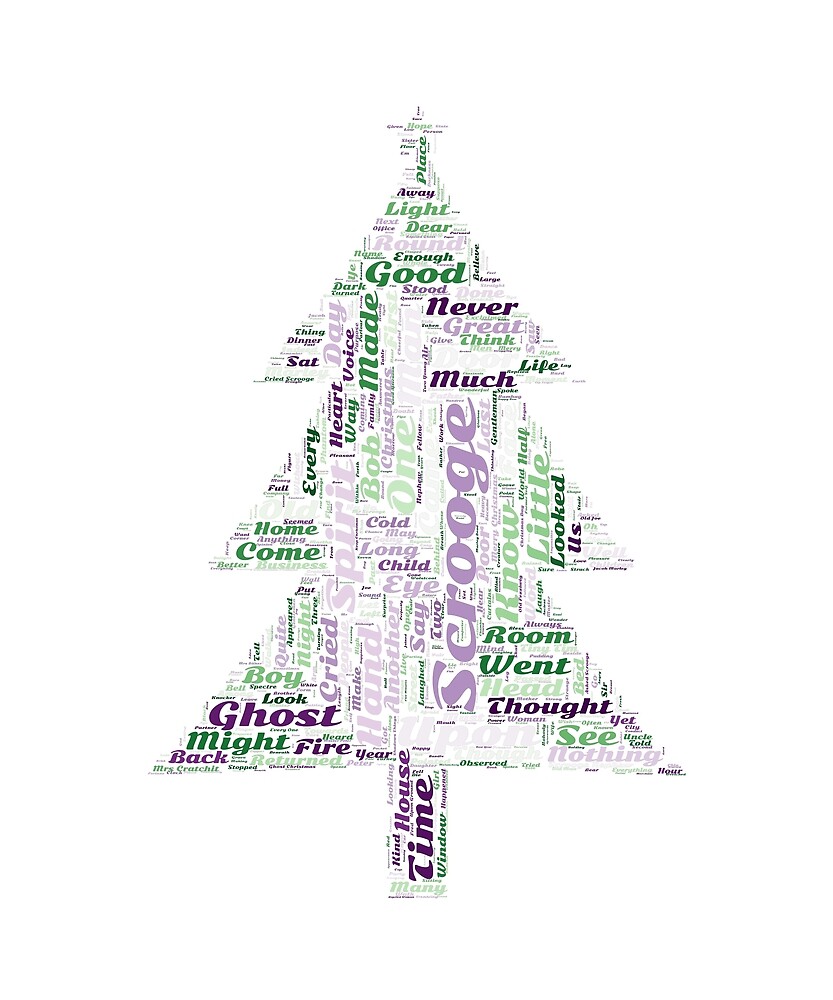 "Charles Dickens' A Christmas Carol Word Art" by Amy Olsen | Redbubble