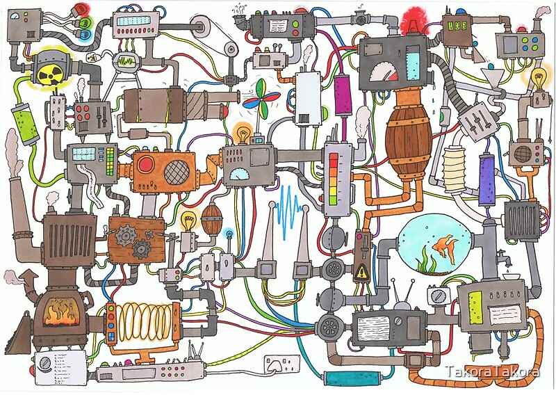 "A Runcible Mass of Messy Machines " by TakoraTakora | Redbubble