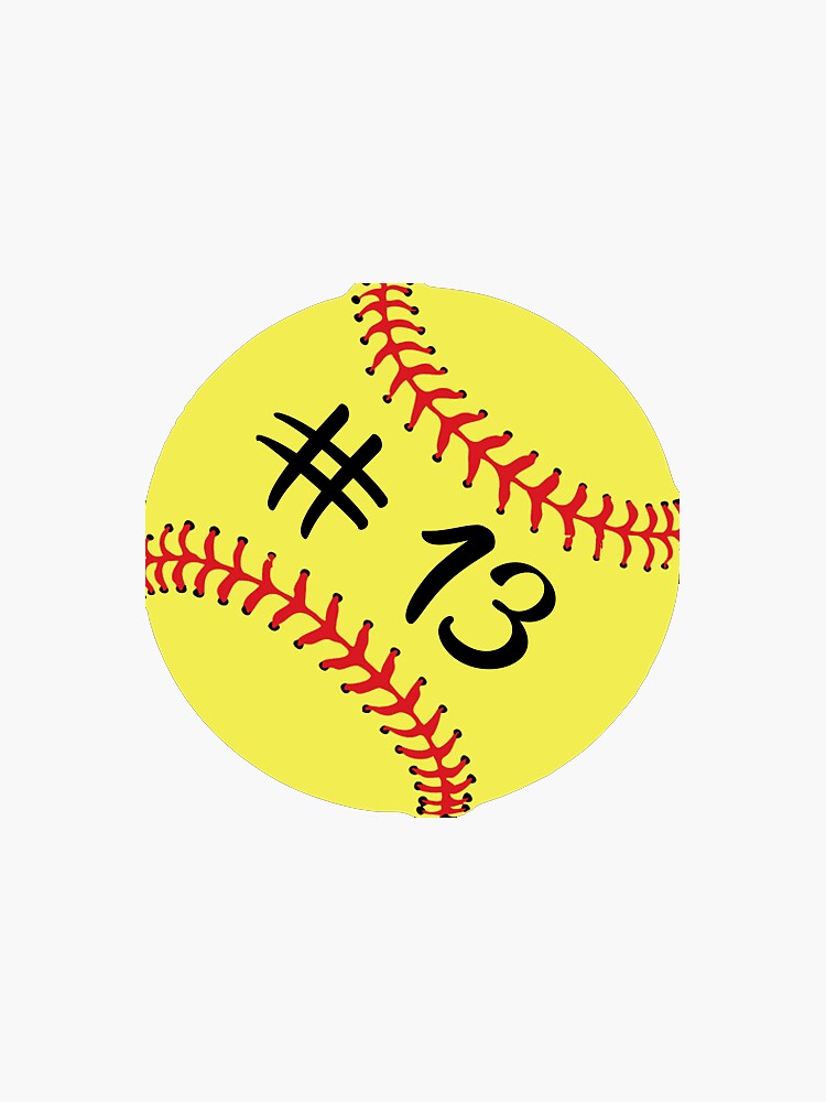"Softball Player Back No Number 13 #13 Ball Sport Sticker Gift ...