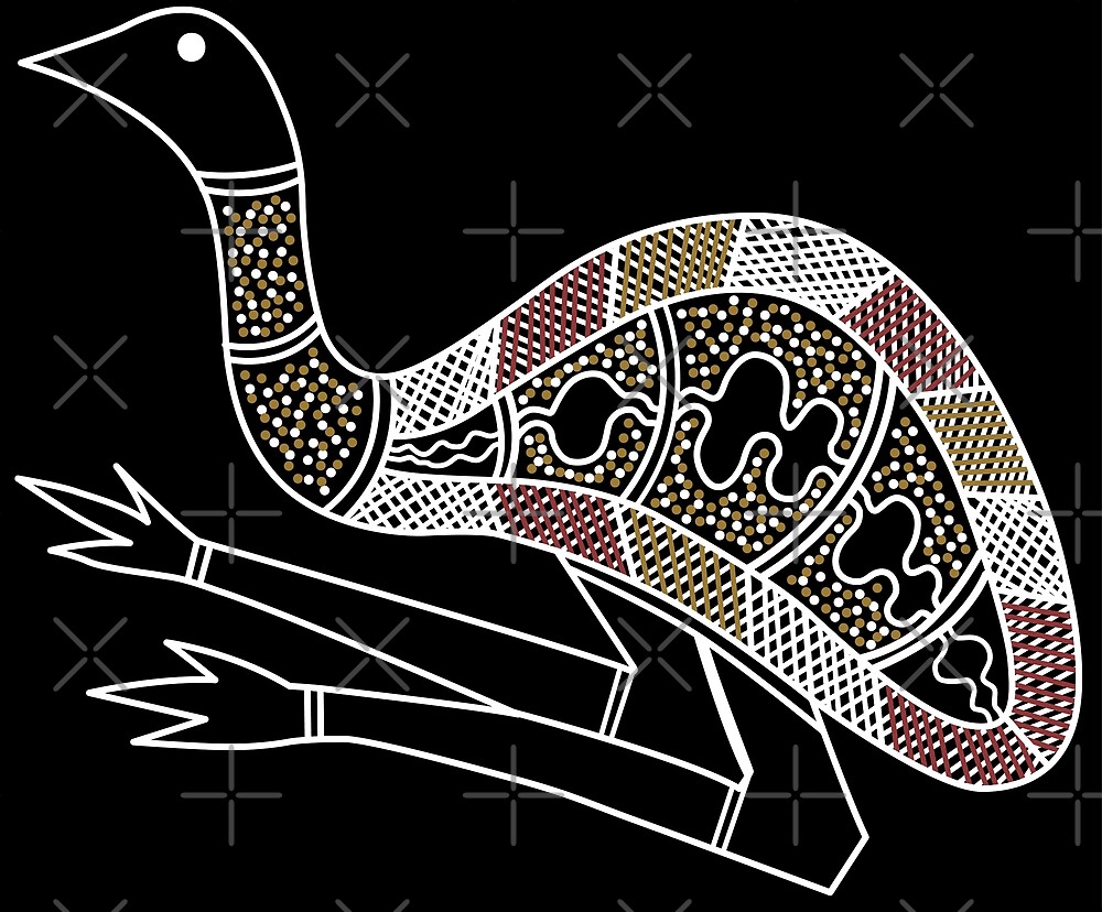 "Authentic Aboriginal Art - Emu" by HogarthArts | Redbubble