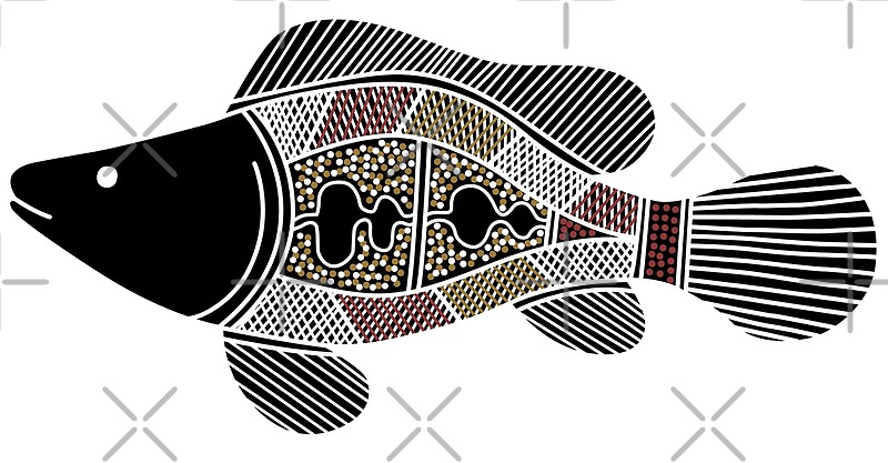"Authentic Aboriginal Art - Fish" by HogarthArts | Redbubble