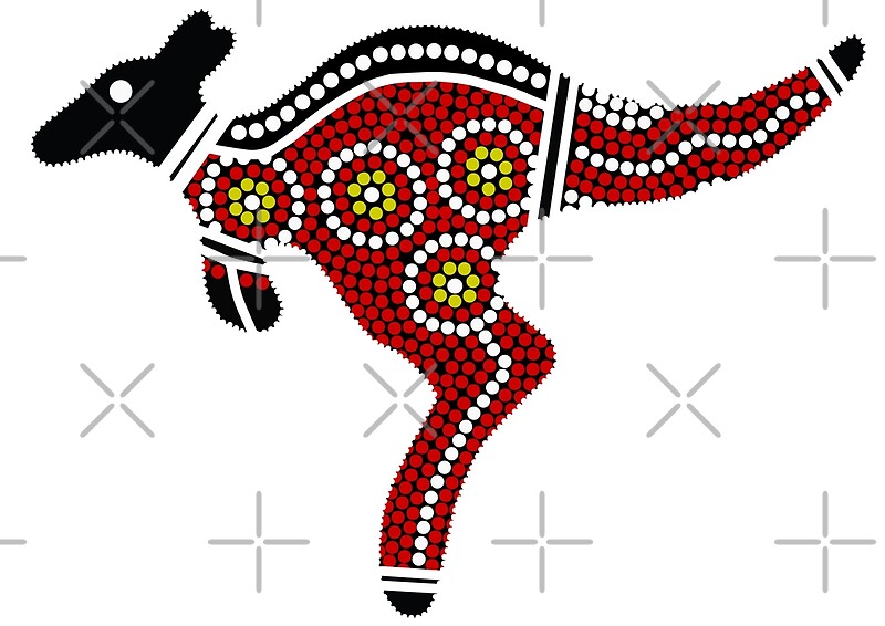 "Authentic Aboriginal Art - Kangaroo" by HogarthArts | Redbubble