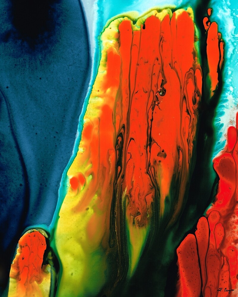 "Red Abstract Art - A Little Lava - Sharon Cummings Artist" by Sharon ...