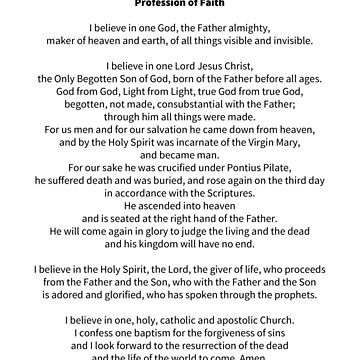 "Profession of Faith" Poster for Sale by morningdance | Redbubble