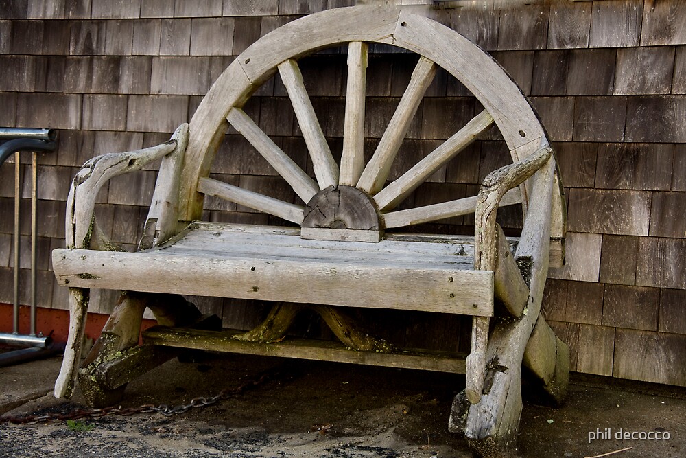 "Wagon Wheel Bench" by phil decocco | Redbubble