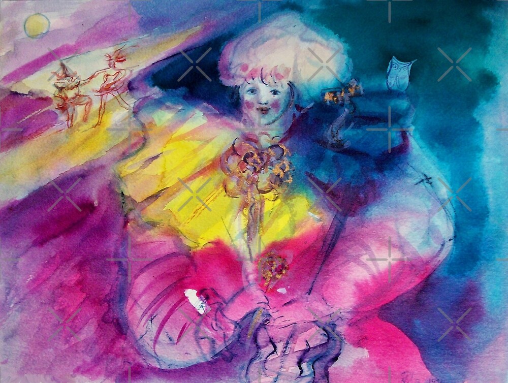 "CLOWN WITH OWL AND VIOLIN IN MASQUERADE NOCTURNE" by BulganLumini ...