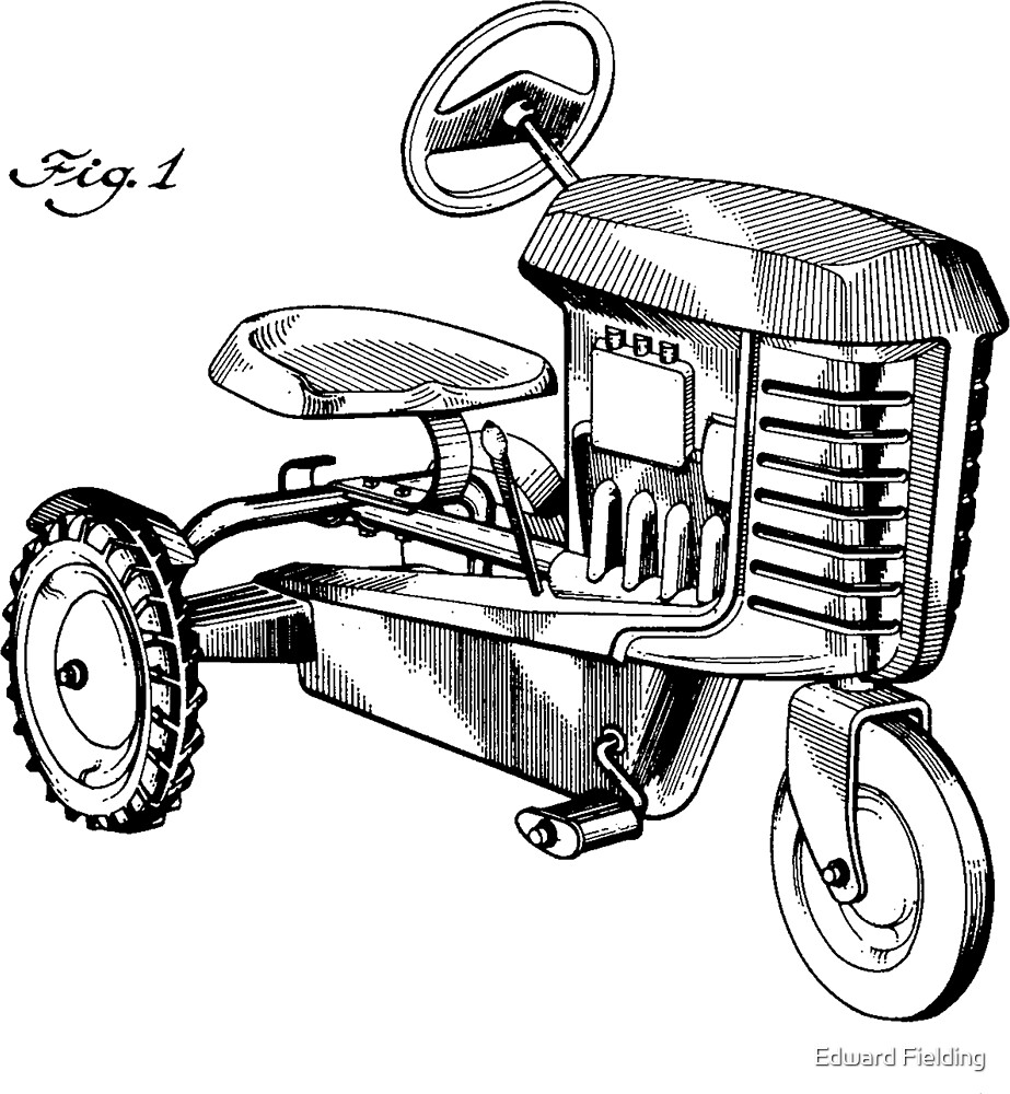 "Toy Tractor Patent Drawing" by Edward Fielding | Redbubble