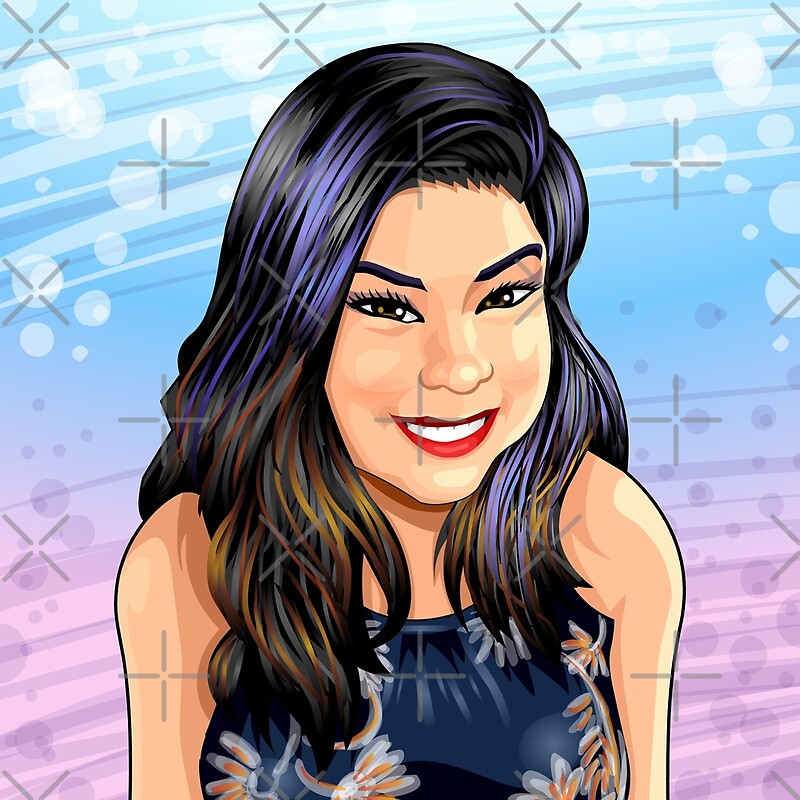 "Asian Girl Anime Caricature Portrait" by Elkin Grueso | Redbubble