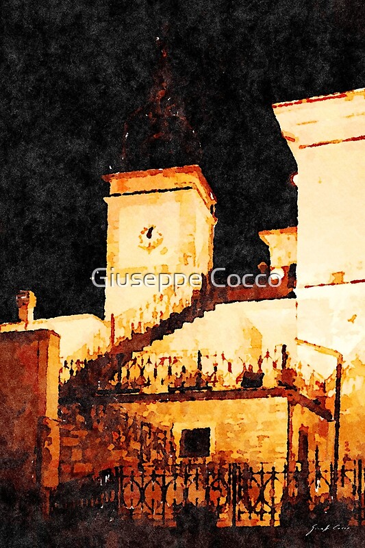 "Borrello: bell tower at night" by Giuseppe Cocco | Redbubble