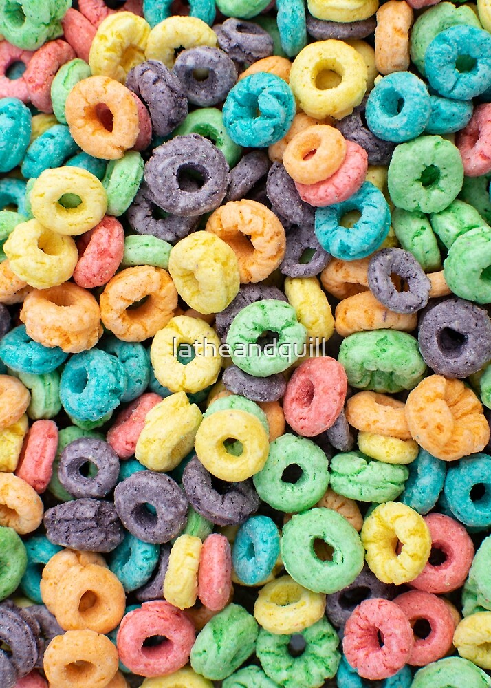 "Rainbow Fruit Ring Cereal" by latheandquill | Redbubble