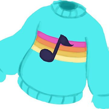 "Rainbow Music Note Sweater" Sticker for Sale by nikkinikkels | Redbubble