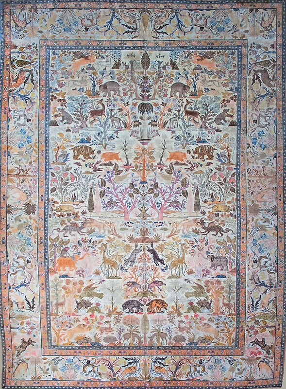 "Antique Tabriz Persian Rug with Animals" by Vicky Brago-Mitchell ...