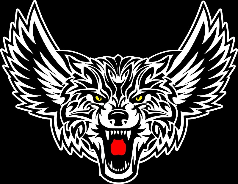 "New Updated AirWolf Logo Design Idea, Tribal Winged Wolf Logo Wall Art ...