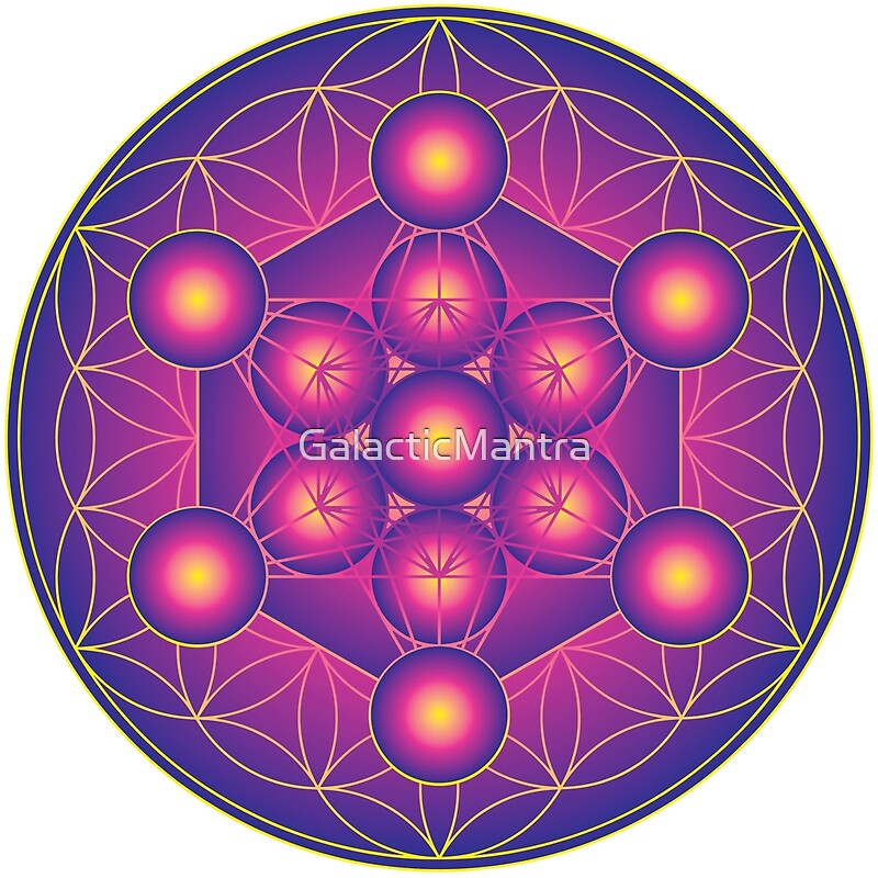 "Metatron's Cube on Flower of Life" by GalacticMantra | Redbubble